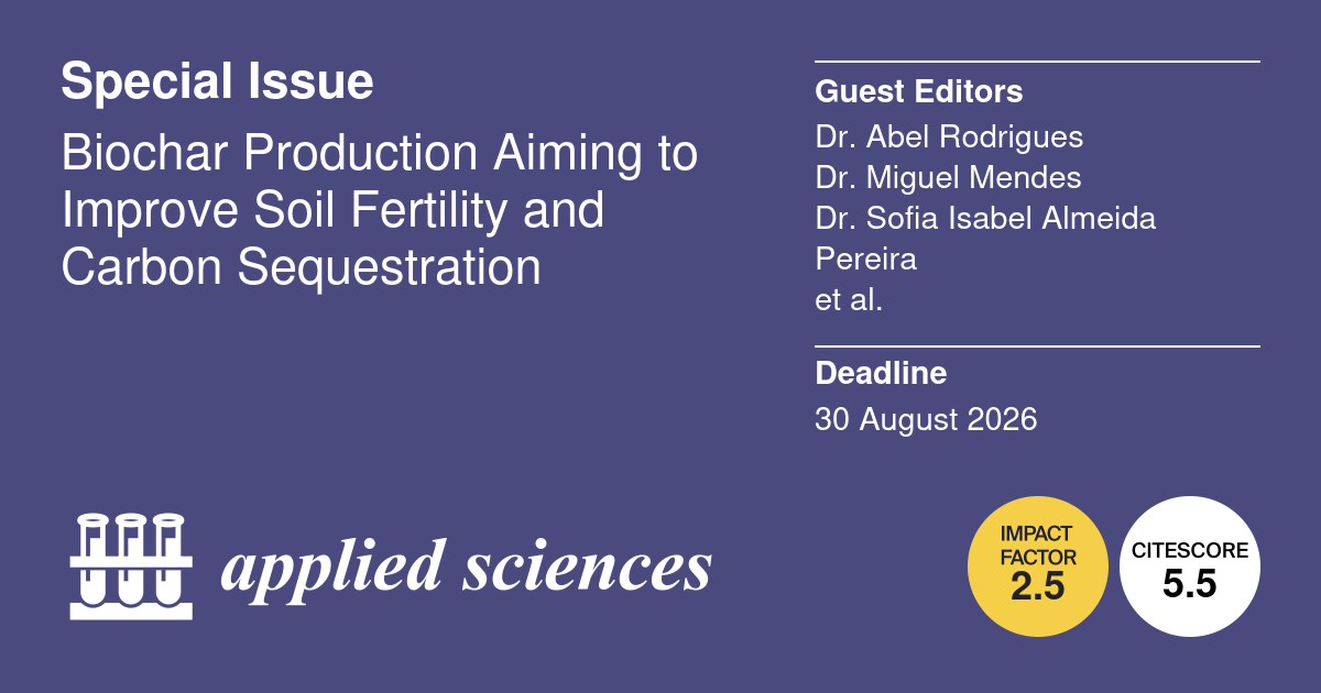 Special Issue "Biochar Production Aiming to Improve Soil Fertility and ...